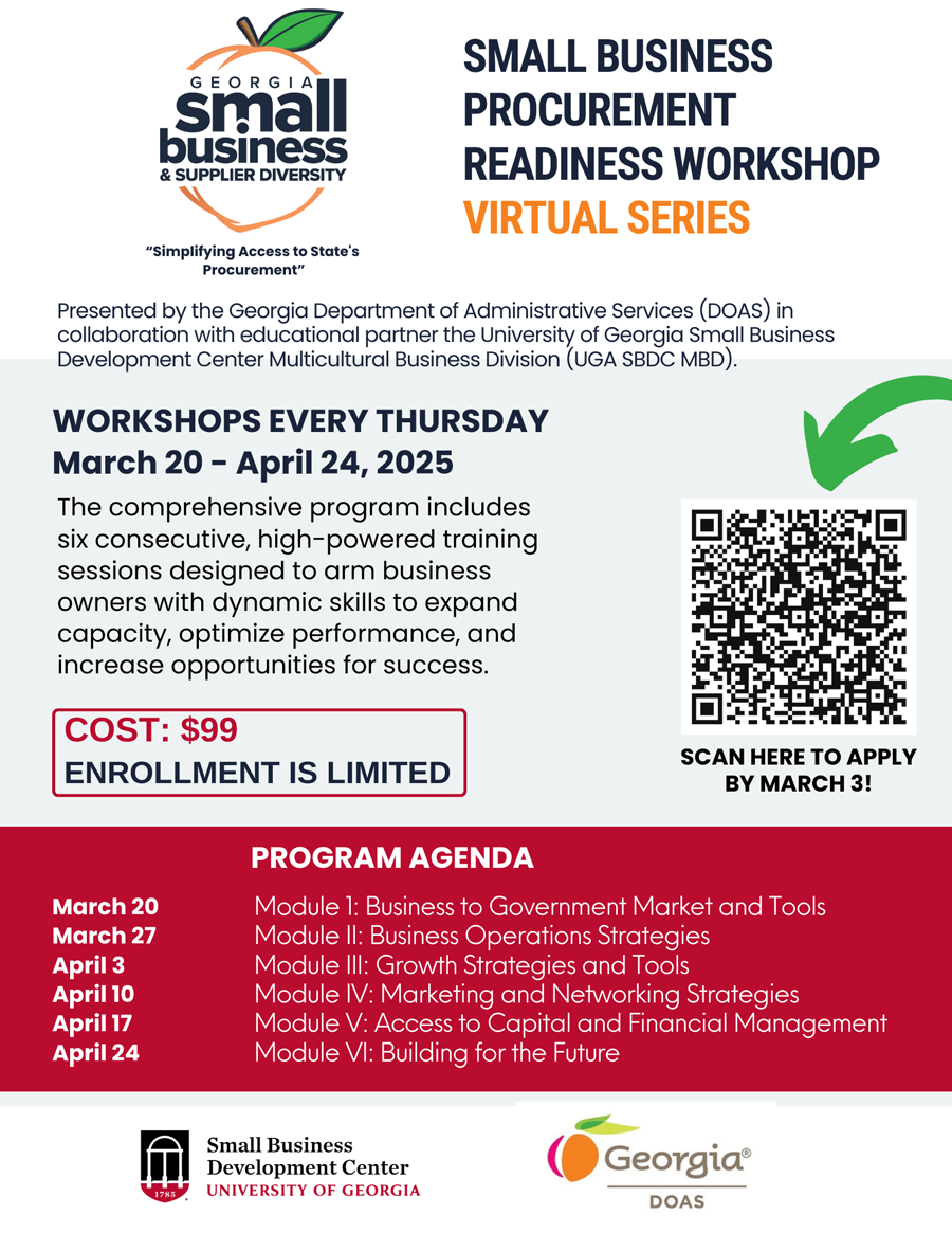Small Business Procurement Readiness Workshops | Georgia Department of Administrative Services ...